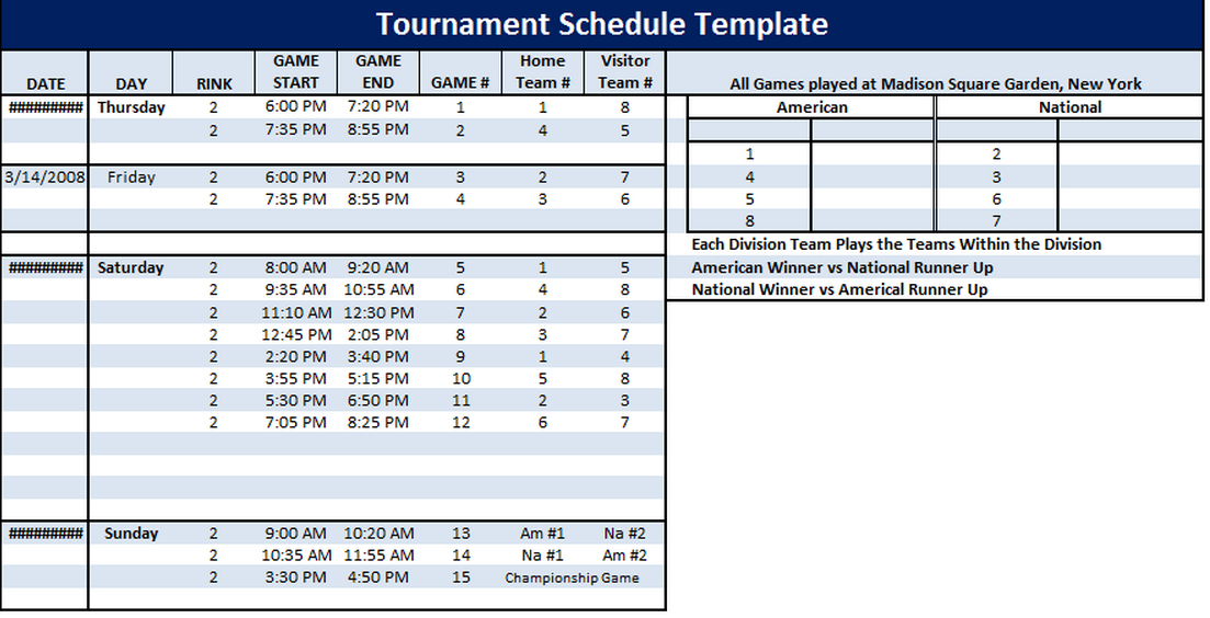 6 Free Tournament Schedule Templates In MS Word And MS Excel