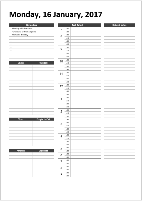 5 Free Daily Schedule Templates in MS Word, MS Excel and PDF