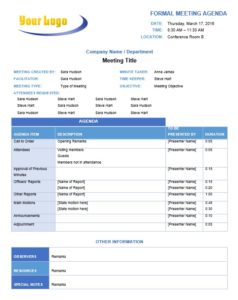 13 Free Meeting Schedule Templates in MS Word and MS Excel