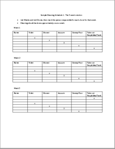 9 Free Cleaning Schedule Templates in MS Word and MS Excel