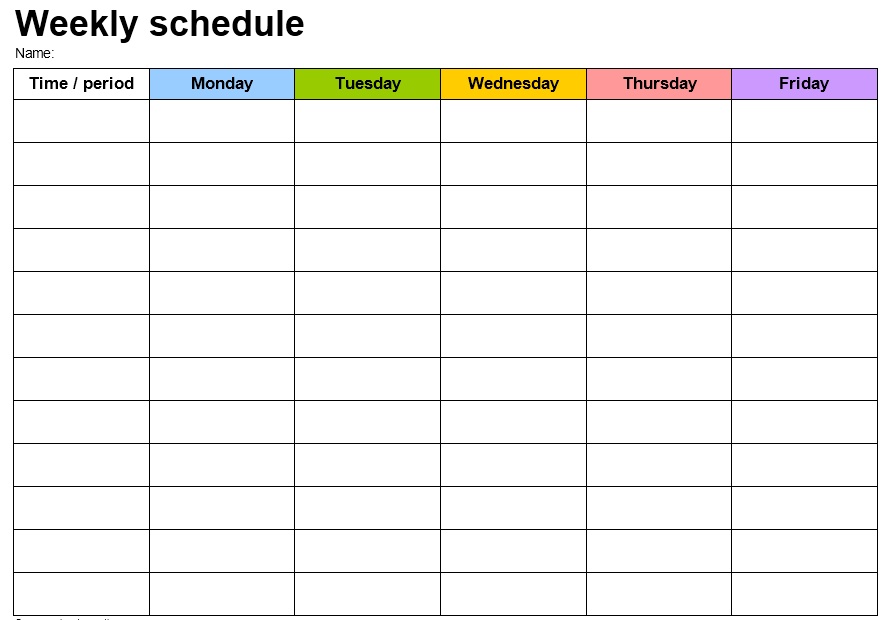 9 Free School Schedule Templates in MS Word and MS Excel