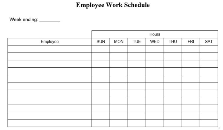 15 Free Office Schedule Templates in MS Word and MS Excel