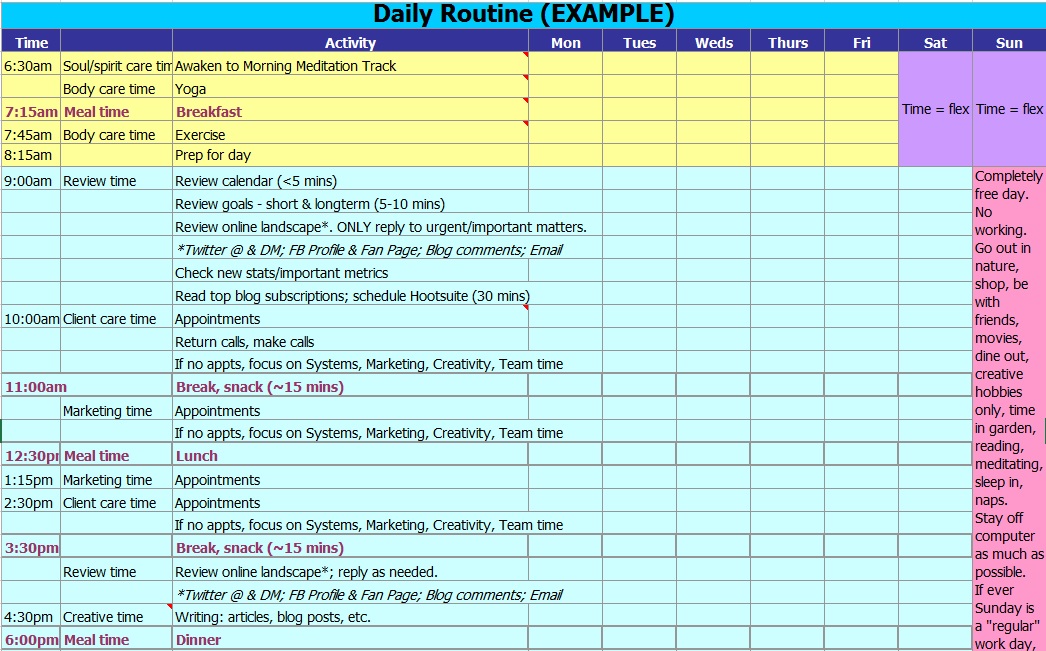 6 Free Office Schedule Templates In MS Word And MS Excel