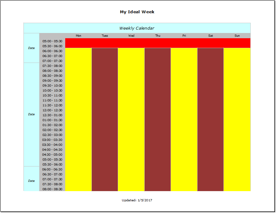 12 Free Weekly Schedule Templates MS Word And MS Excel 