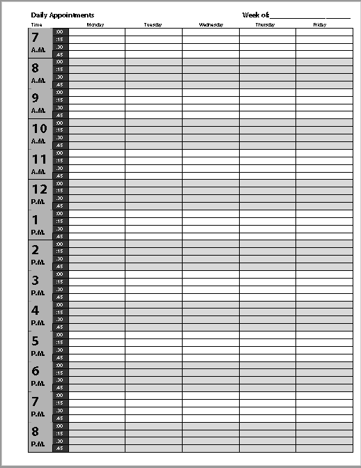 5 Free Appointment Schedule Templates in MS Word and MS Excel