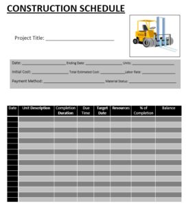 5 Free Construction Schedule Templates in MS Word and MS Excel