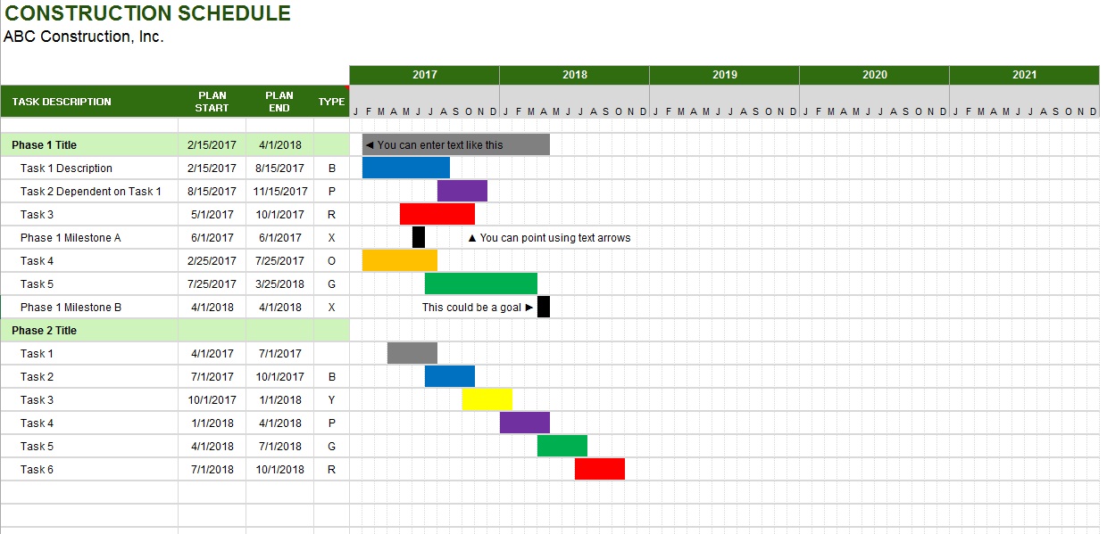 15 Construction Excel Schedule Template Sample Templates