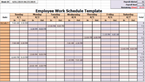 15 Free Employee Work Schedule Templates in MS Excel & MS Word Format