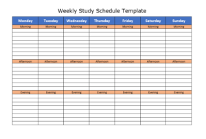 18 Free Study Schedule Templates in MS Excel and MS Word Format