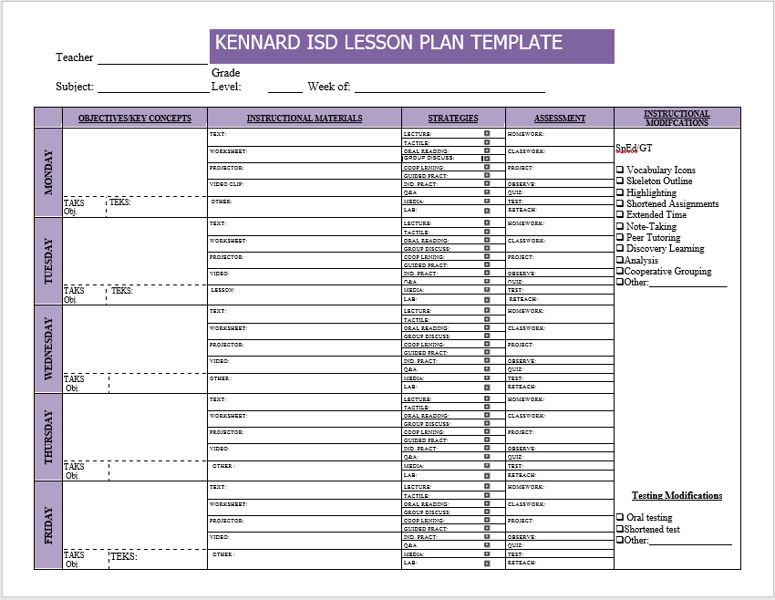 10 Free Teacher Schedule Templates MS Word Excel PDF 